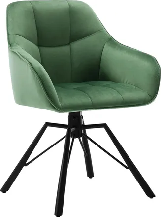 Woltu Sedia Per Sala Da Pranzo Girevole A 360&deg;. Sedia Da Cucina Imbottita Con Gambe In Metallo. Poltroncina In Velluto Per Camera Da Letto. Soggiorno. Verde