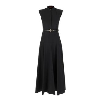 Max Mara Femme, Robes, Noir, Taille: 34 FR Cotton Poplin Circle Dress
