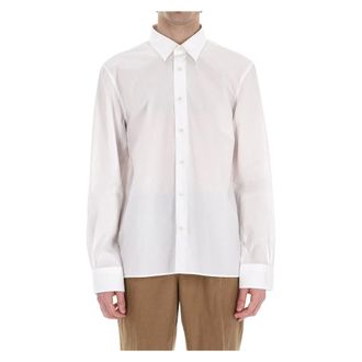 Officine G&eacute;n&eacute;rale Chemise en popeline de coton &agrave; col italien - Homme - Chemises - Blanc - Taille: M