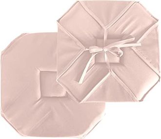 Enjoy Home ED ENJOY HOME Stuhlkissen mit Klappe, 40 x 40 cm, Altrosa, mit Bändern, 100% Polyester, Stoff Öko-TEX, Satin, Kollektion Basic