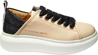 Alexander Smith Femme, Chaussures, Beige, Taille: 36 EU Baskets en Cuir et Textile