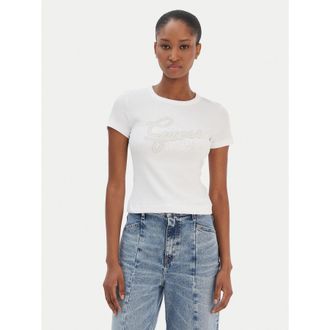 Guess T-Shirt W6RI22 KA0H1 Wei&szlig; Slim Fit