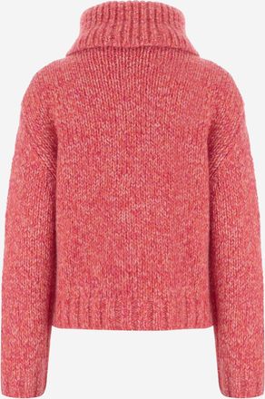 arch4 Ribbed Collar Cashmere Cardigan - Pink