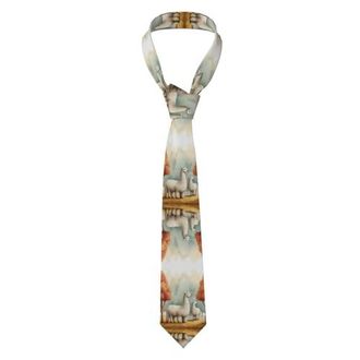 Generic Cravate Impression DAlpagas Sous Les S&eacute;quoias Cravate De Mariage Casual Confortable DAffaires Cravatte, Pour Travail, F&ecirc;te, Remise Des Dipl&ocirc;mes