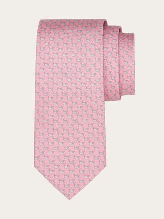 Ferragamo Herren Seidenkrawatte mit Wal-Print Rosa