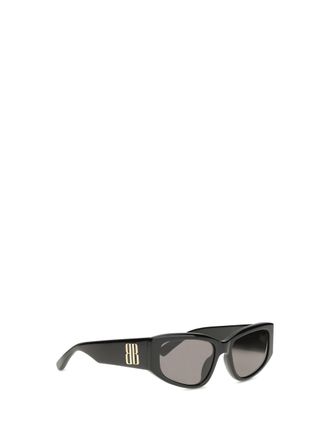 Balenciaga Womens Rectangular Af Sunglasses Black Acetate