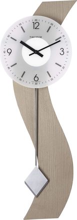 Hermle 71004-U62200 Schlichte Wanduhr mit Pendel, Beige, 70cm x 23cm x 6cm