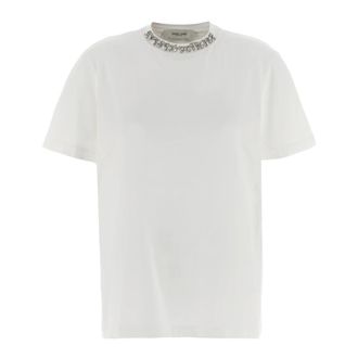 Golden Goose T-Shirt mit Kristallverzierung - - Tops - Damen - Wei&szlig; - L