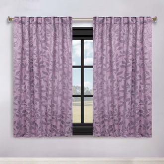 Superior Halbverdunkelungsvorh&auml;nge, Moderne Bl&auml;tter, 132,1 x 160 cm, mit Stangentaschen-Kopf- und R&uuml;ckenlaschen, Sonnenschutz, Raumverdunkelungsvorh&auml;nge f&uuml;r Sc