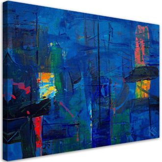 Feeby Tableau d&eacute;coratif Abstraction bleue - Poir&eacute;e 100x70