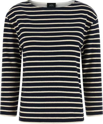 A.P.C. A.p.c., Femme, Pulls, Multicolore, Taille: 38 FR Pull en coton ray&eacute;