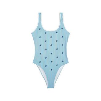 Tommy Hilfiger Maillot de bain une pi&egrave;ce ray&eacute; &agrave; logo brod&eacute; et d&eacute;collet&eacute; dos