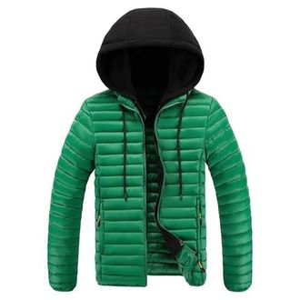 Generic Veste d&eacute;contract&eacute;e pour homme, fermeture &eacute;clair, manteau dhiver matelass&eacute; et isol&eacute;, doudoune chaude, vert, taille 7XL