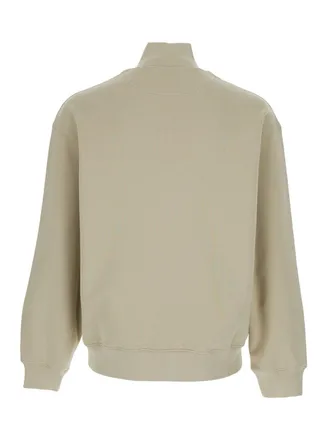 Maison Kitsun&eacute; Mens Sweatshirt High-Neck Green Cotton Sweatshirts Sweater