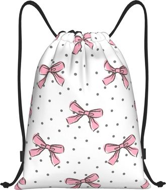 Generic Schleife Rosa Zuziehbeutel Tasche Leicht Unisex Sportbeutel for Yoga Schwimmen Strand 36X42Cm