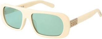 GCDS Creme Oval Verspiegelte Sonnenbrille mit Etui - - Accessories - unisex - Beige - ONE SIZE