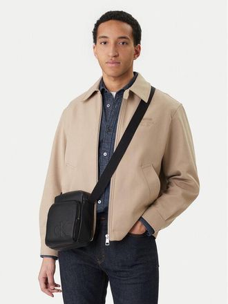 Calvin Klein Umh&auml;ngetasche Bold Ck Pocket Reporter LV04D3368G Schwarz