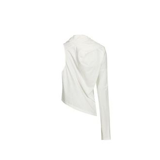 Courr&egrave;ges T-shirt asym&eacute;trique avec d&eacute;coupe en coton