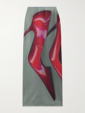 Acne Studios Maxikleid Aus Stretch-jersey Mit Print - Mehrfarbig