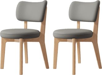 Generic Esszimmerstühle Aus Massivholz, 2er-Set, Gepolsterte Küchen-Seitenstühle Im Mid-Century-Modern-Stil Mit Rückenlehne, Armlose Akzentstühle Aus Gummibau