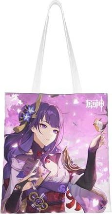 Generic 40.6 X 38.0 cm Canvas Totes Hand Shopping Bag With All Roles Print Genshin Impression For Daily Impact Shopping Shoulder Bag