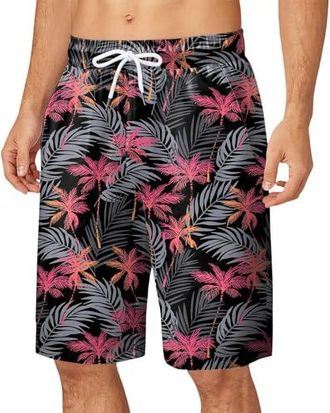 Generic Short de plage pour homme - Paysage d&eacute;t&eacute; insolite - Impression num&eacute;rique avec taille &eacute;lastique - Style d&eacute;contract&eacute; - Tendance - Pour les vacances, gri