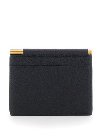 Tom Ford Mens Bi-Fold Leather Wallet Black Calf