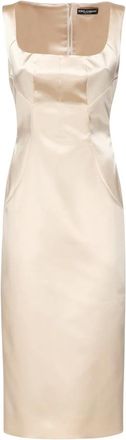 Dolce & Gabbana Femme, Robes, Rose, Taille: 38 FR Robe Nuisette Carr&eacute;e en Satin Rose