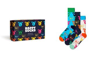 Happy Socks Unisex 3-Pack Mixed Dog Gift Set Socken, XDOG08-0150 Geschenkset f&uuml;r gemischte Hunde, 7-11 (3er Pack)