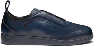 Santoni Homme, Chaussures, Bleu, Taille: 42 1/2 EU Leather Baskets