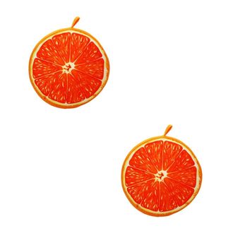 Cabilock 2 St&uuml;ck Rundes Obst Sitzkissen Orange Pl&uuml;sch mit Abnehmbarem Bezug Weiches Sitzpolster f&uuml;r Sofa Gartenstuhl B&uuml;ro und Boden Waschbar Dekoratives Frucht