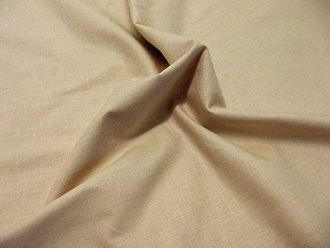 CRS Fur Fabrics Qualit&auml;t Uni 60 Sq Reine Baumwolle Gewebematerial - Beige - Beige, 1 Mtr - 144cmx100cm