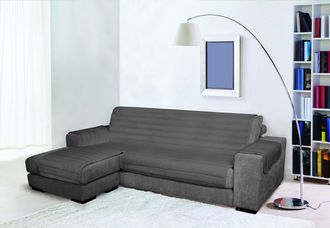 Italian Bed Linen Trendy Doubleface Couch&uuml;berz&uuml;ge, Dunkel Grau, 240cm