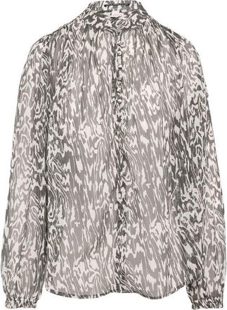 QS by s.Oliver Langarmbluse Bluse Transparente Bluse mit All-over-Print