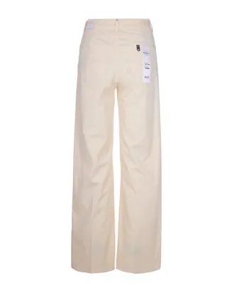 Liu Jo Womens Flare Jeans With Belt Light Cream Cotton