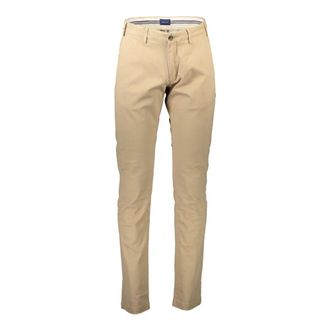 GANT Homme, Pantalons, Beige, Taille: W42 L34 Pantalon Slim Fit Classique en Coton Beige