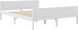 vidaXL Massivholzbett Kiefer Weiß 120x200 cm Vidaxl