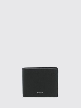 Tom Ford Portefeuille bifold en cuir de veau grain&eacute; avec logo lamin&eacute;