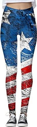 Generic Legging de sport 2026 pour femme - Imprim&eacute; jour de lind&eacute;pendance - Pantalon de yoga taille moyenne - Collants de compression pour la course &agrave; pied et 