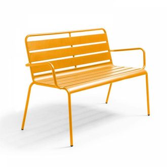 Oviala Banc de jardin en m&eacute;tal jaune - Palavas
