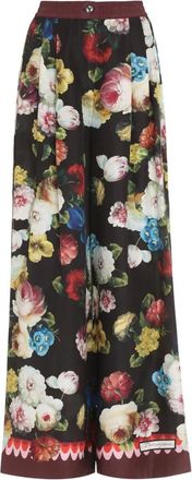 Dolce & Gabbana Femme, Pantalons, Multicolore, Taille: 38 FR Pantalon large &agrave; imprim&eacute; floral