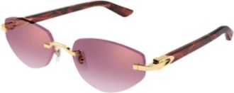 Cartier Randlose Cat-Eye Sonnenbrille - - Accessories - unisex - Gelb - 56 MM