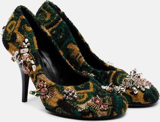 Dries Van Noten Verzierte Pumps aus Jacquard