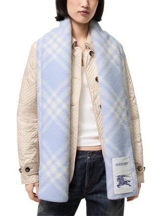 Burberry Wool Check Scarf - Blue