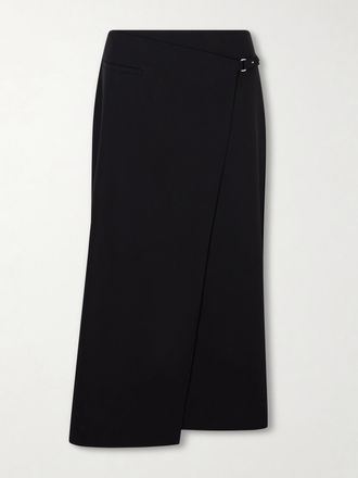 St.Agni Wool Midi Wrap Skirt - Black