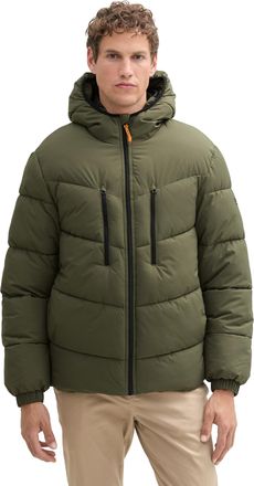 Tom Tailor Herren 1043792 Winter Puffer-Jacke mit Kapuze, 23802-Urban Olive Green, XXL