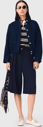 Maje Bomberjacke Aus Baumwolle - Marineblau - Maje