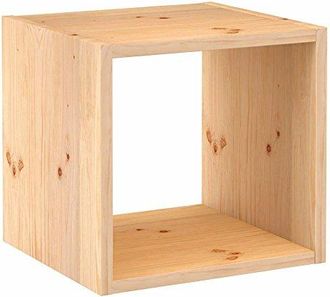 Astigarraga Kit Line Modulares Regal, 1 Dinamic-Würfel, massives Kiefernholz, 36,2 x 36,2 x 33 cm