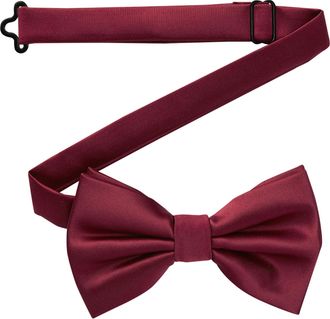 DonDon Fliege Herren handgefertigt Seiden-Look 12 x 6 cm Fliege Bordeauxrot