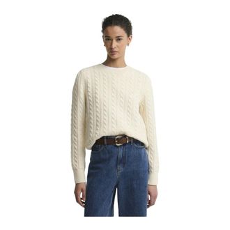 Barbour Pull Ashdown en maille torsad&eacute;e - Femme - Pulls - Blanc - Taille: 38 FR